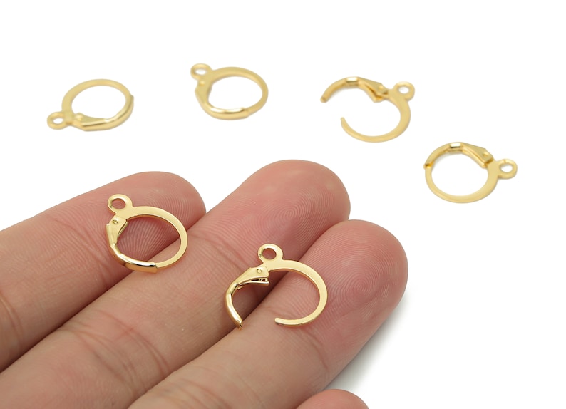 Brass Plain Leverback Gold Leverback Earring Clasp 18K - Etsy