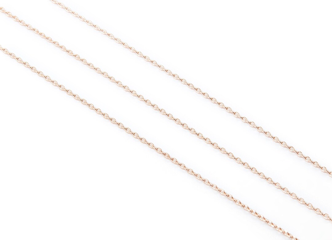 Faceted Soldered Flat Cable Chain 18k Real Gold Plated Rose Gold Solder ...
