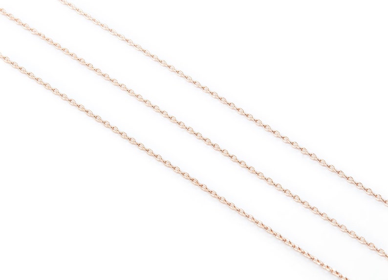 Faceted Soldered Flat Cable Chain 18k Real Gold Plated Rose - Etsy