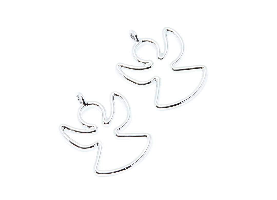 Angle Shaped Charms- Zinc Alloy Earring Finding - Nickel / Silver Tone ...
