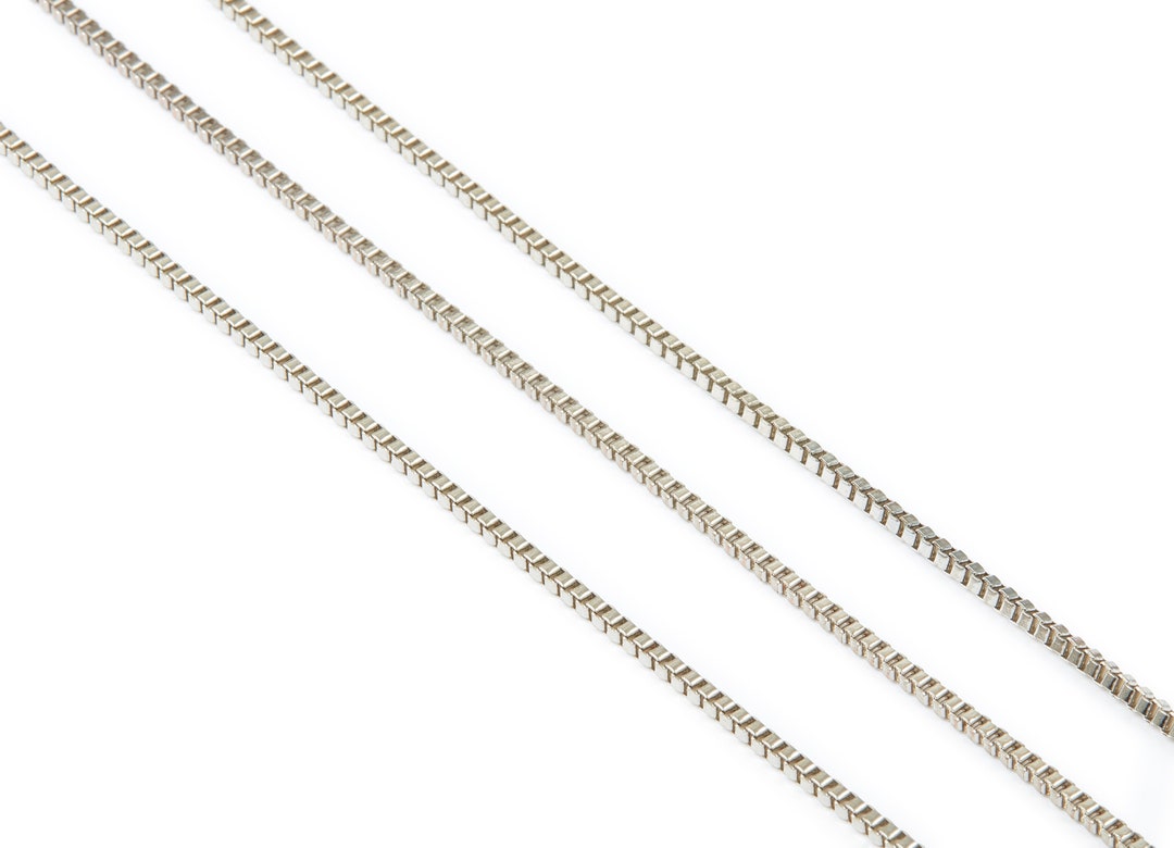 Cube Box Chain Link Square Chain Silver Tone Plated Chain Iron Chain 0. ...