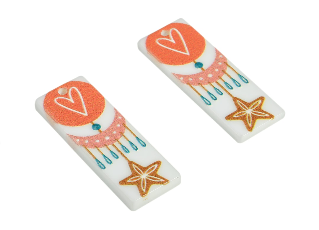 Acrylic Rectangle Star Pendant - Acrylic Heart Moon Earring Charms ...