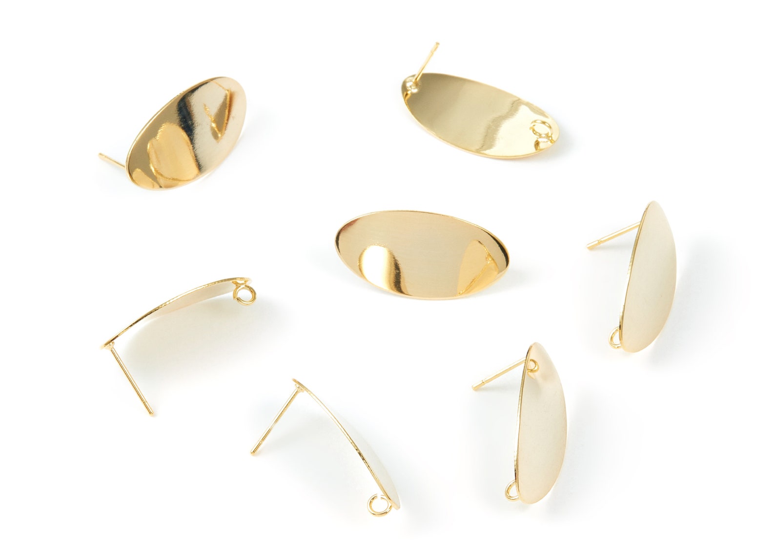 18K Real Gold Plated Brass Post Stud Gold Plated Brass - Etsy