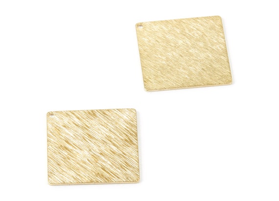 Brass Textured Square Charms Textured Square Raw Brass - Etsy
