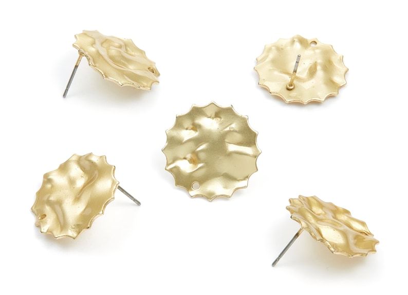 Iron Earring Stud Gold Tone Plated Round Shaped Earring - Etsy