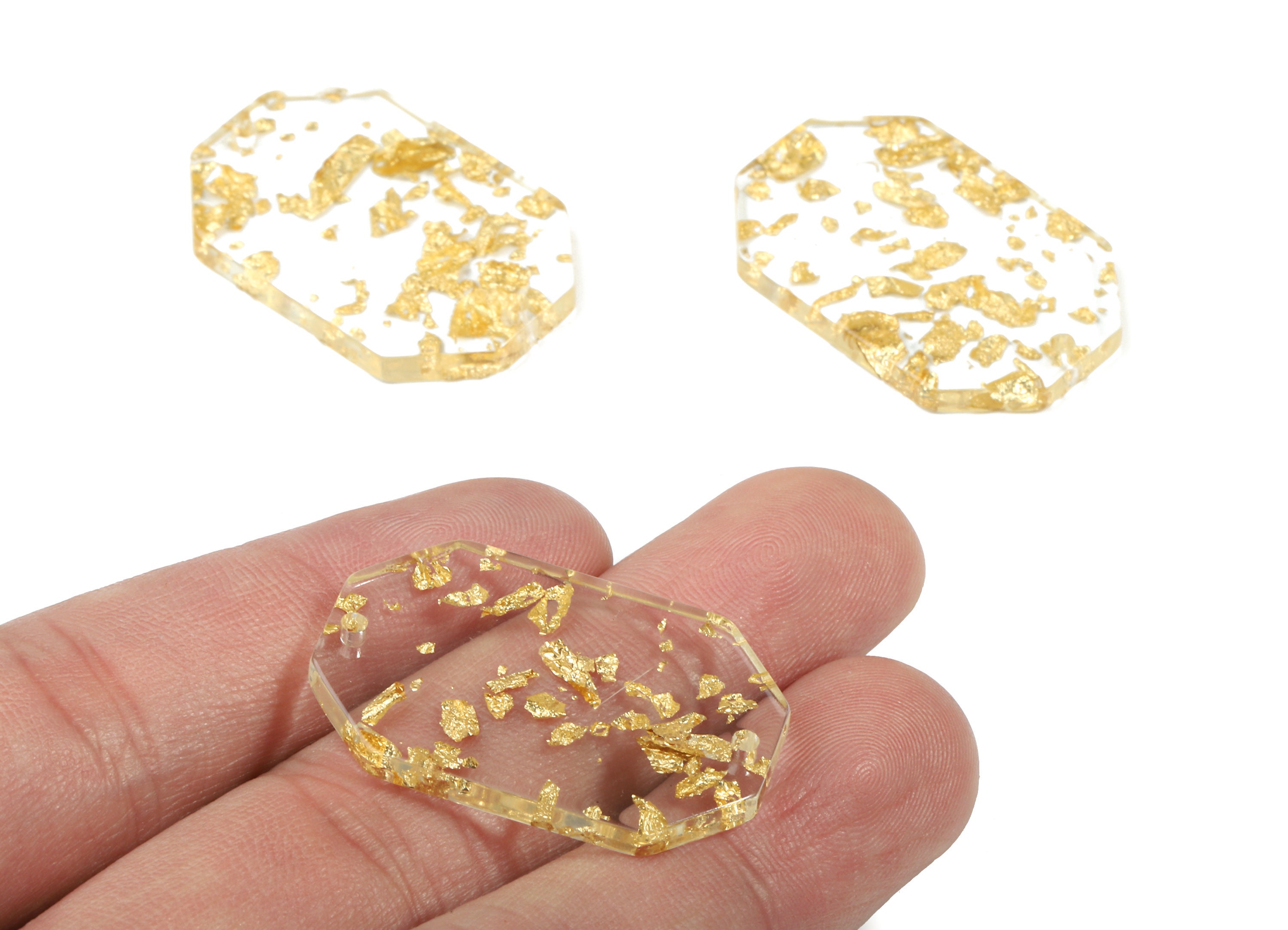 Acrylic Octagon Connector - Octagon for Necklace Earring - Gold Color ...