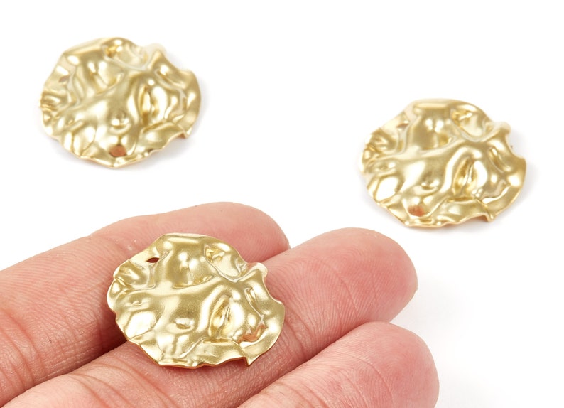 Brass Wavy Disc Charms Wavy Disc Raw Brass Pendant Earring - Etsy