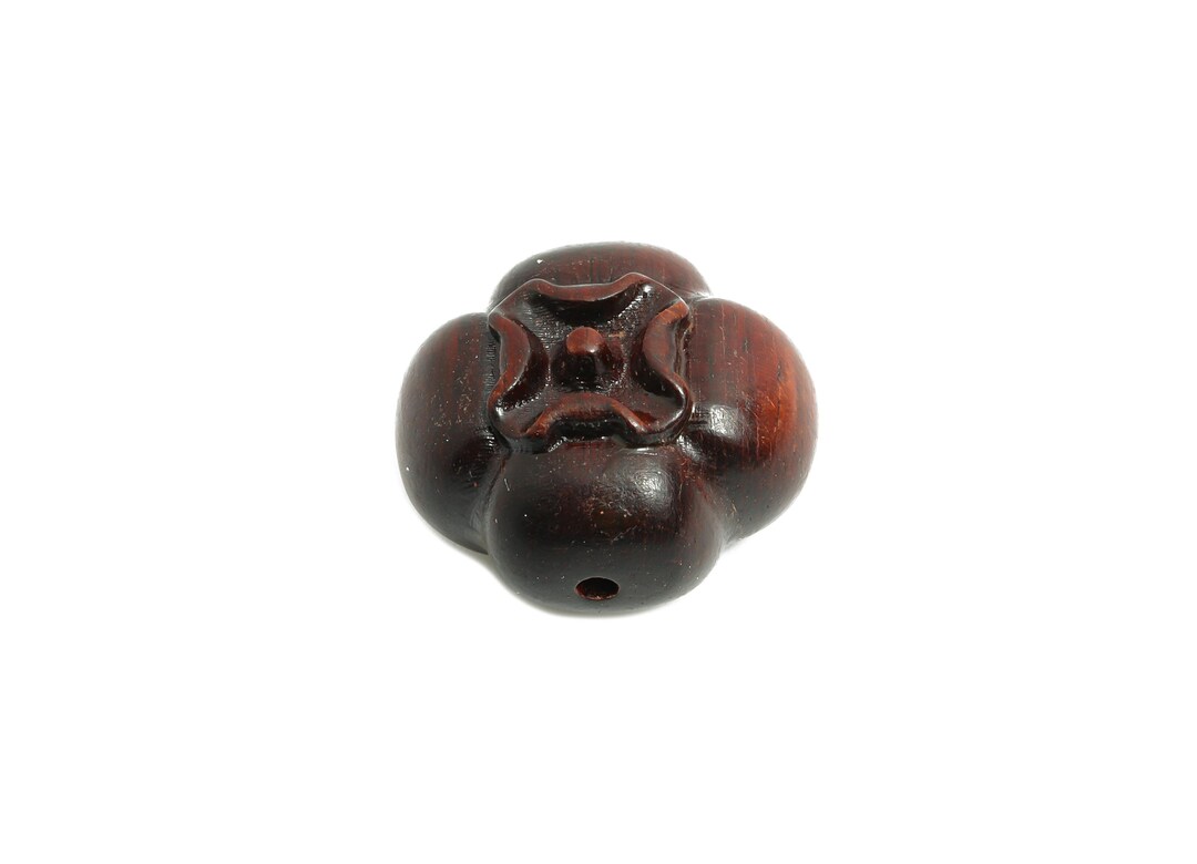 Rose Wood Persimmon Bead - Handcrafted Fruit Bead - DIY Jewelry Natural ...