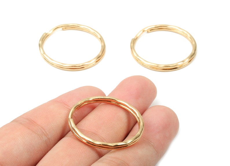 KC Gold Tone Metal Key Rings Split Rings Circle Key Rings - Etsy