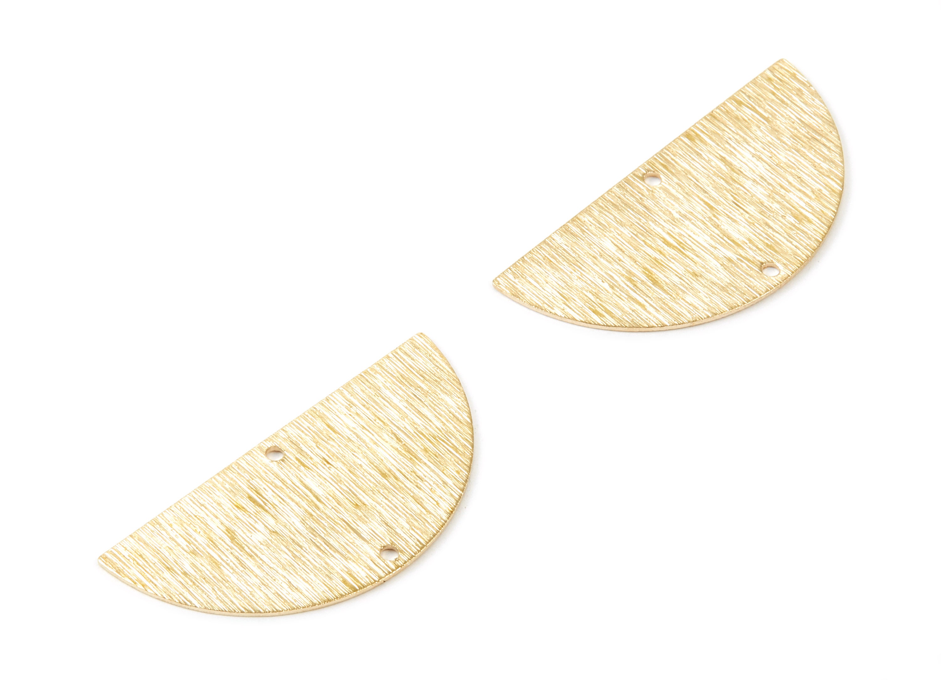 Brass Textured Half Round Charms - Textured Semicircle Pendant - Raw ...