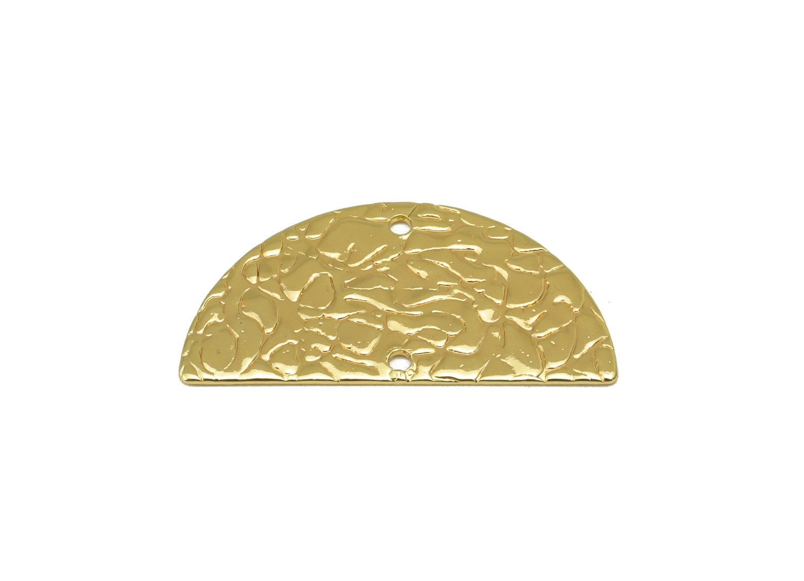 Brass Half Moon Connector - Brass Semicircle Textured Connector- 18K ...