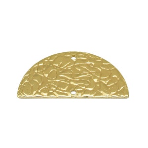 Brass Half Moon Connector - Brass Semicircle Textured Connector- 18K ...