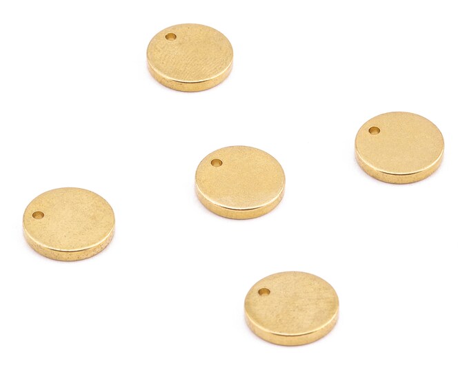 Brass Round Tag, 250 Raw Brass Round Tags With 1 Hole, Charms, Findings ...