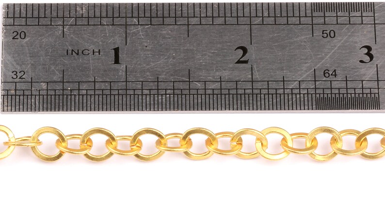 Flat Round Link Cable Chain Raw Brass Unsoldered Brass | Etsy