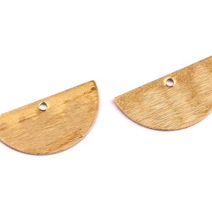 Half Moon Shaped Brass Charms - Semi Circle Shaped Raw Brass Charms ...