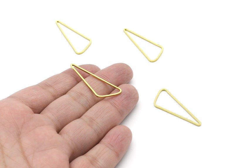 Brass Triangle Charms - Triangle Shpaed Raw Brass Connector - Geometric ...