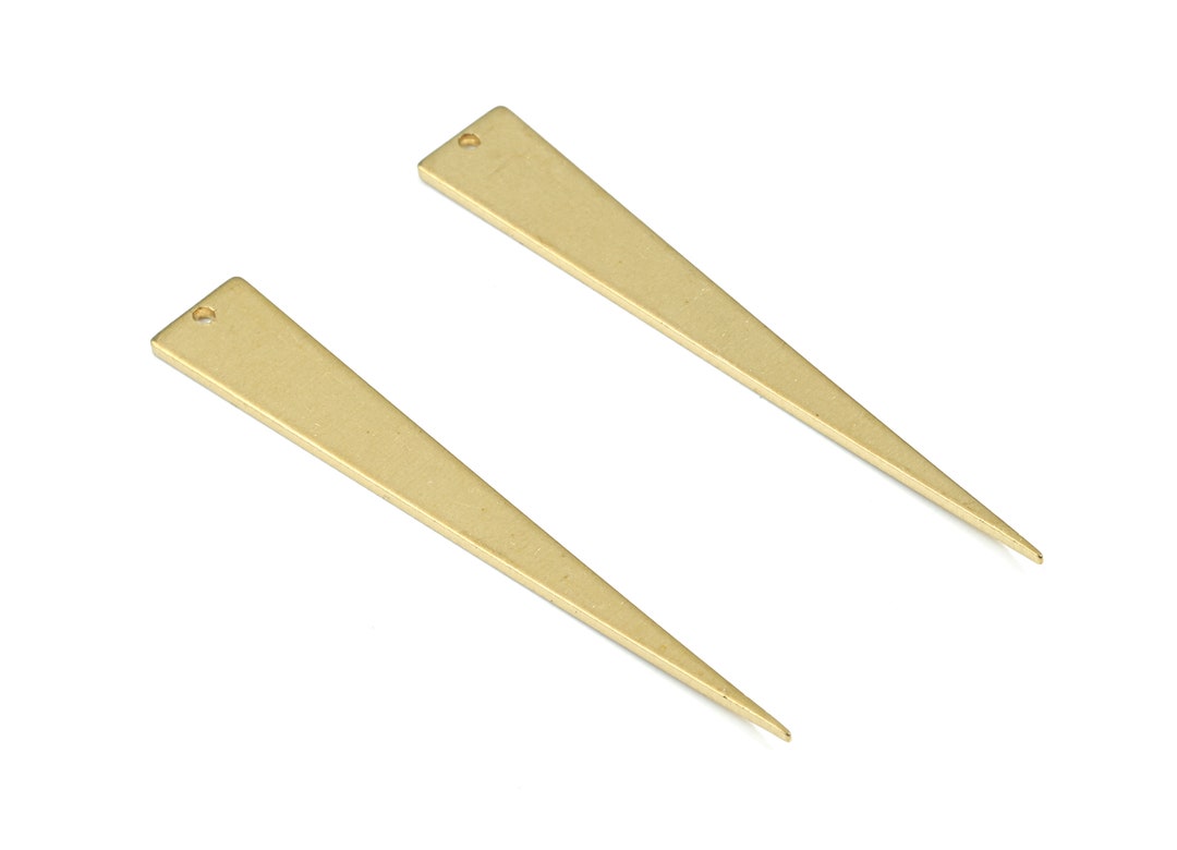 Brass Acute Triangle Charms - Raw Brass Long Triangle Earring - Earring ...