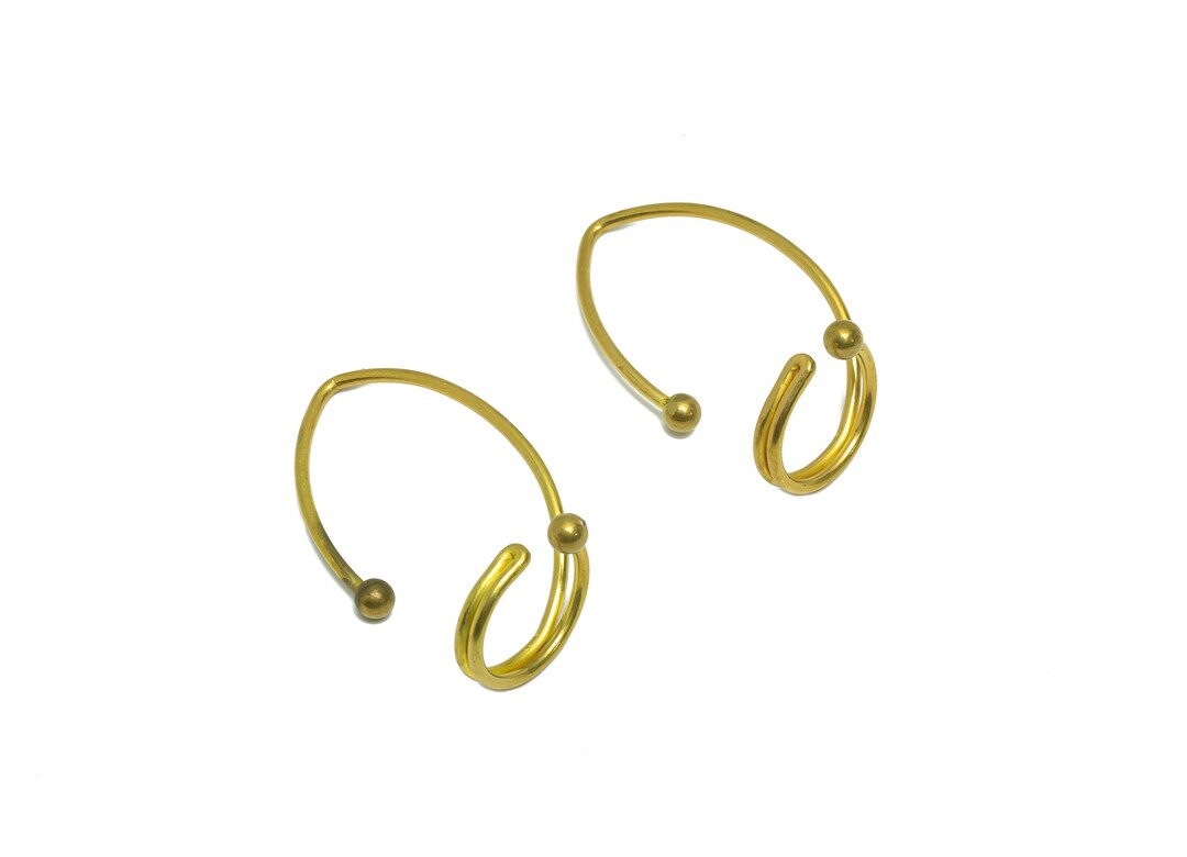Brass Hoop Cuff Earring - Brass Hoop Wire Cuff Earring - Brass Ring ...