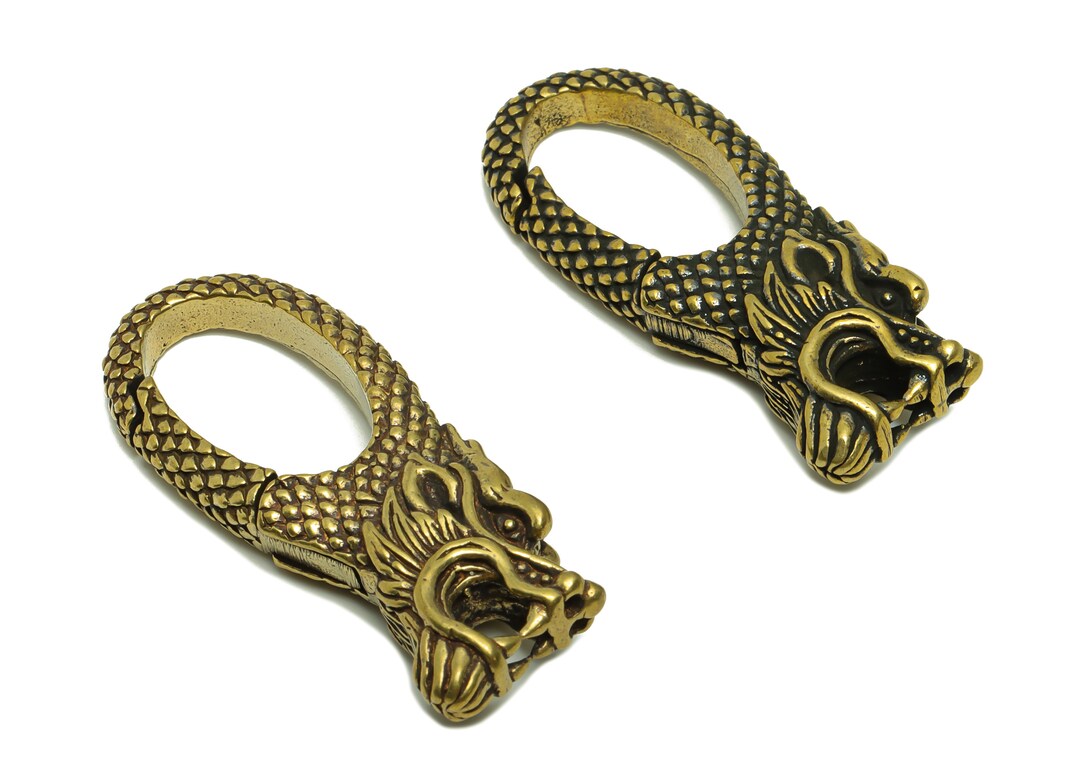 Brass Claw Clasps - Raw Brass Dragon Clasps - Keyring Clasp Figure ...