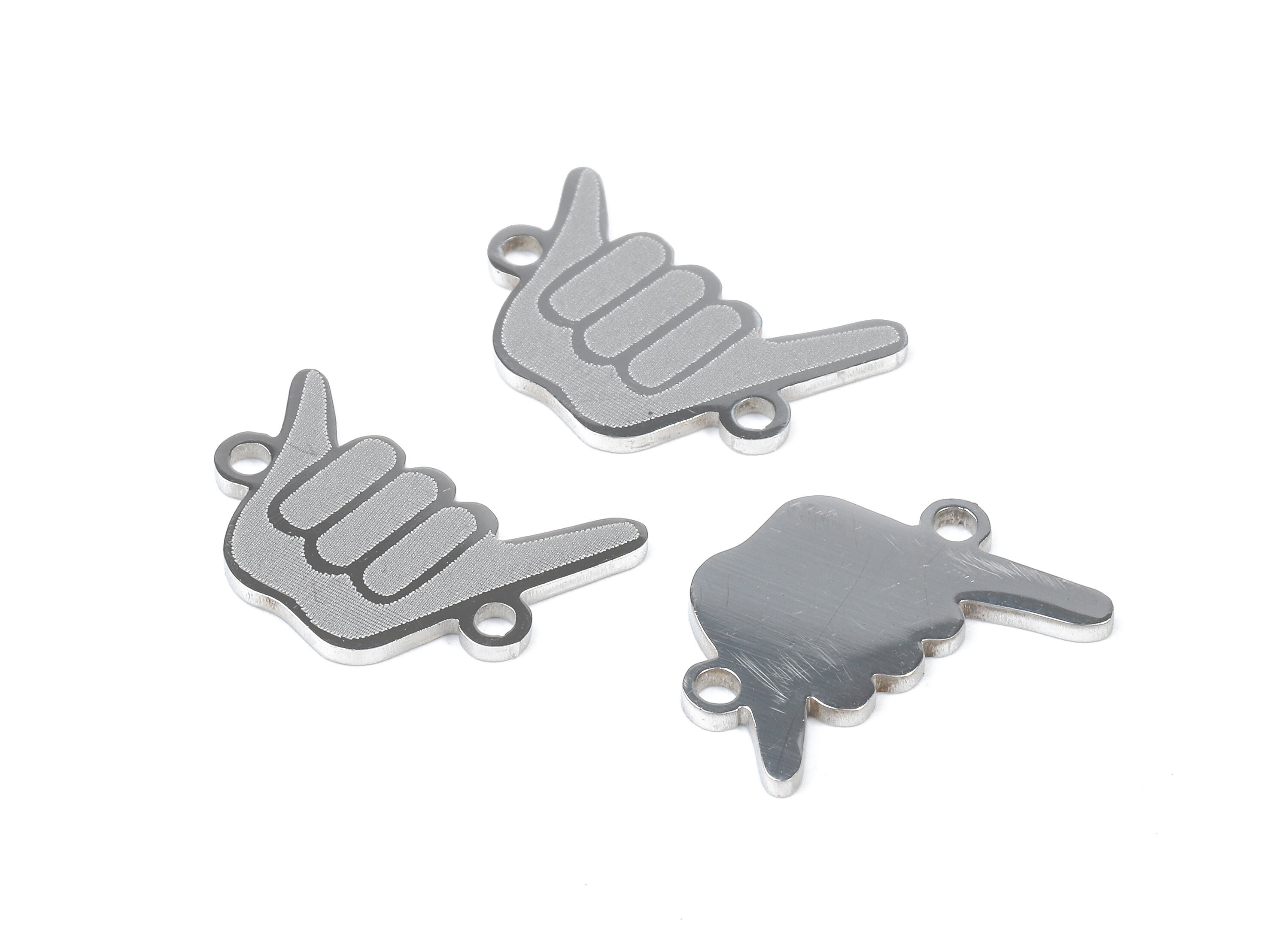 Stainless Steel Hand Sign Connector - Hand Sign Earrings Charms and ...