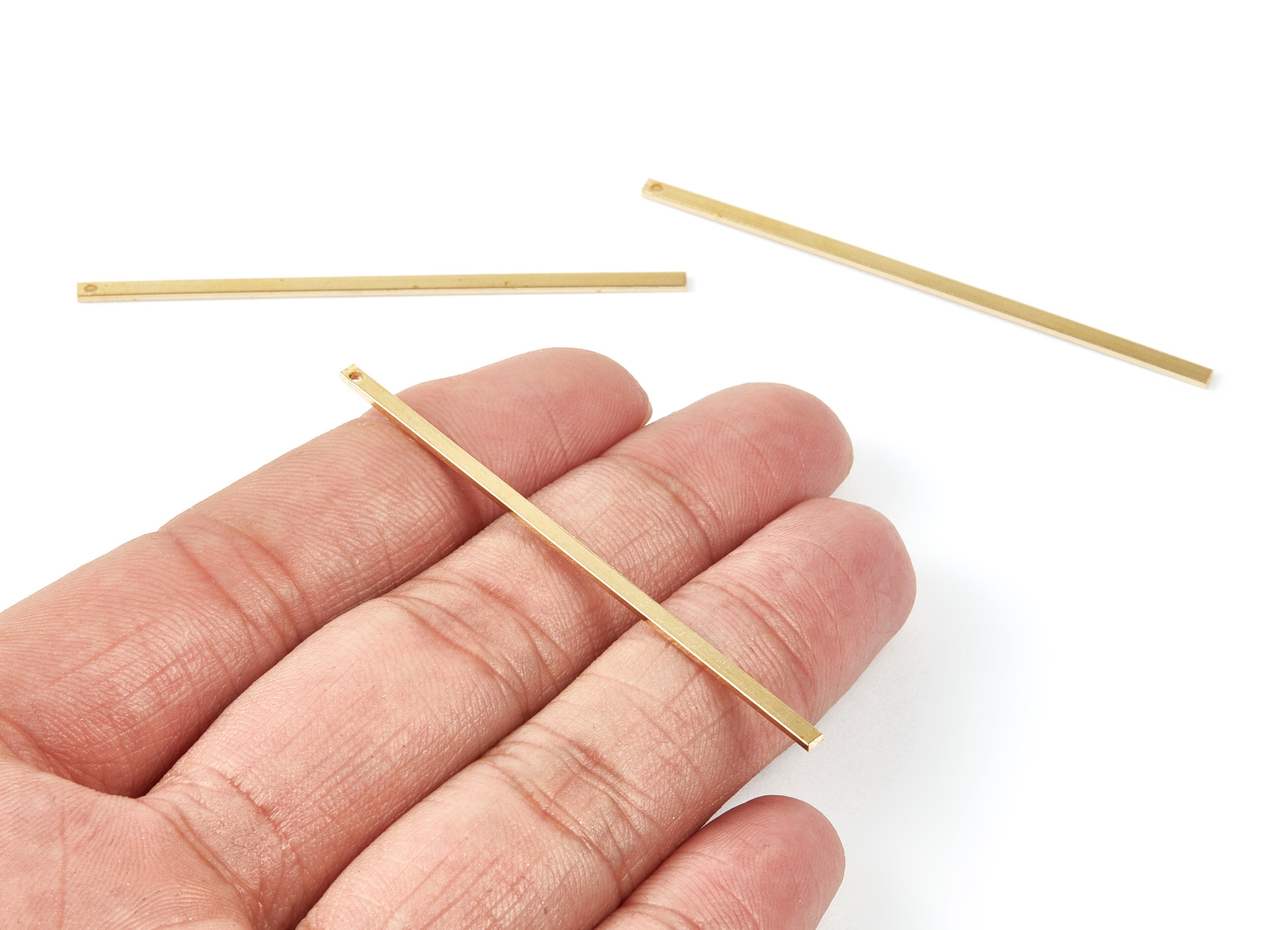 Brass Strip Charms Raw Brass Strip Pendants Earring | Etsy