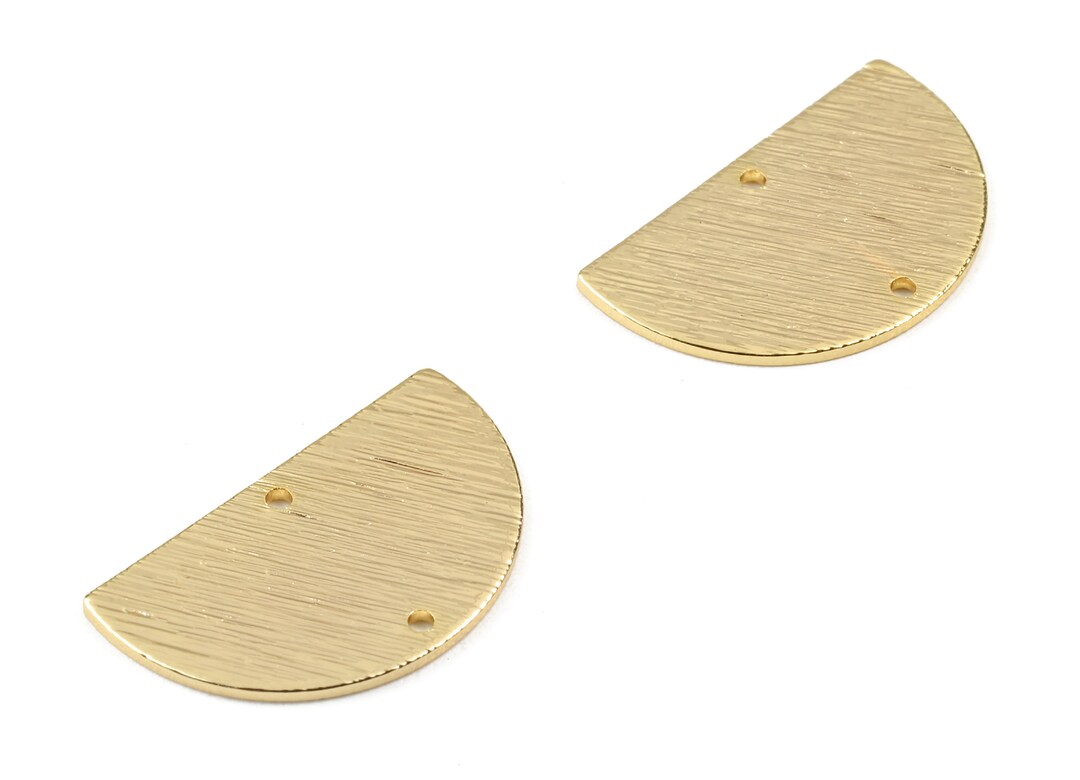 Brass Half Moon Connectors - Brass Textured Semicircle Connectors - 18K ...