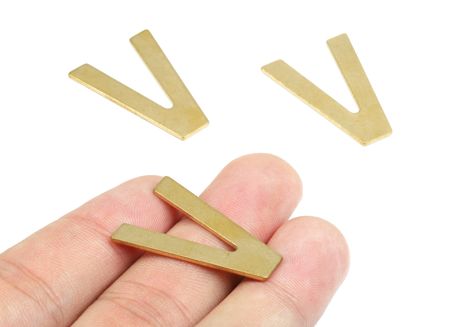 Brass V Blank - Raw Brass Letter V Blank - Brass Letter Wallart ...