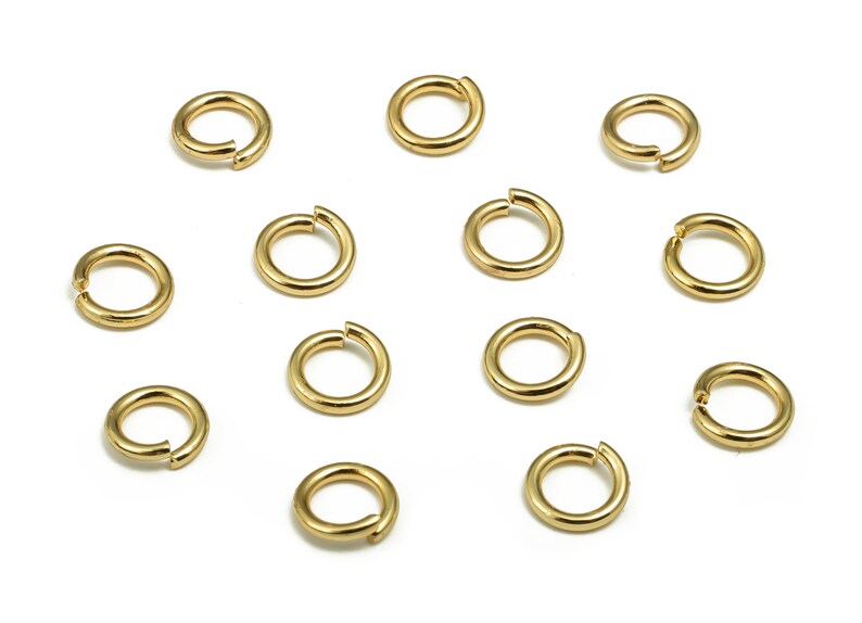 Brass Closed Jump Rings - 18K Real Gold Plated Jump Ring - Round Wire ...