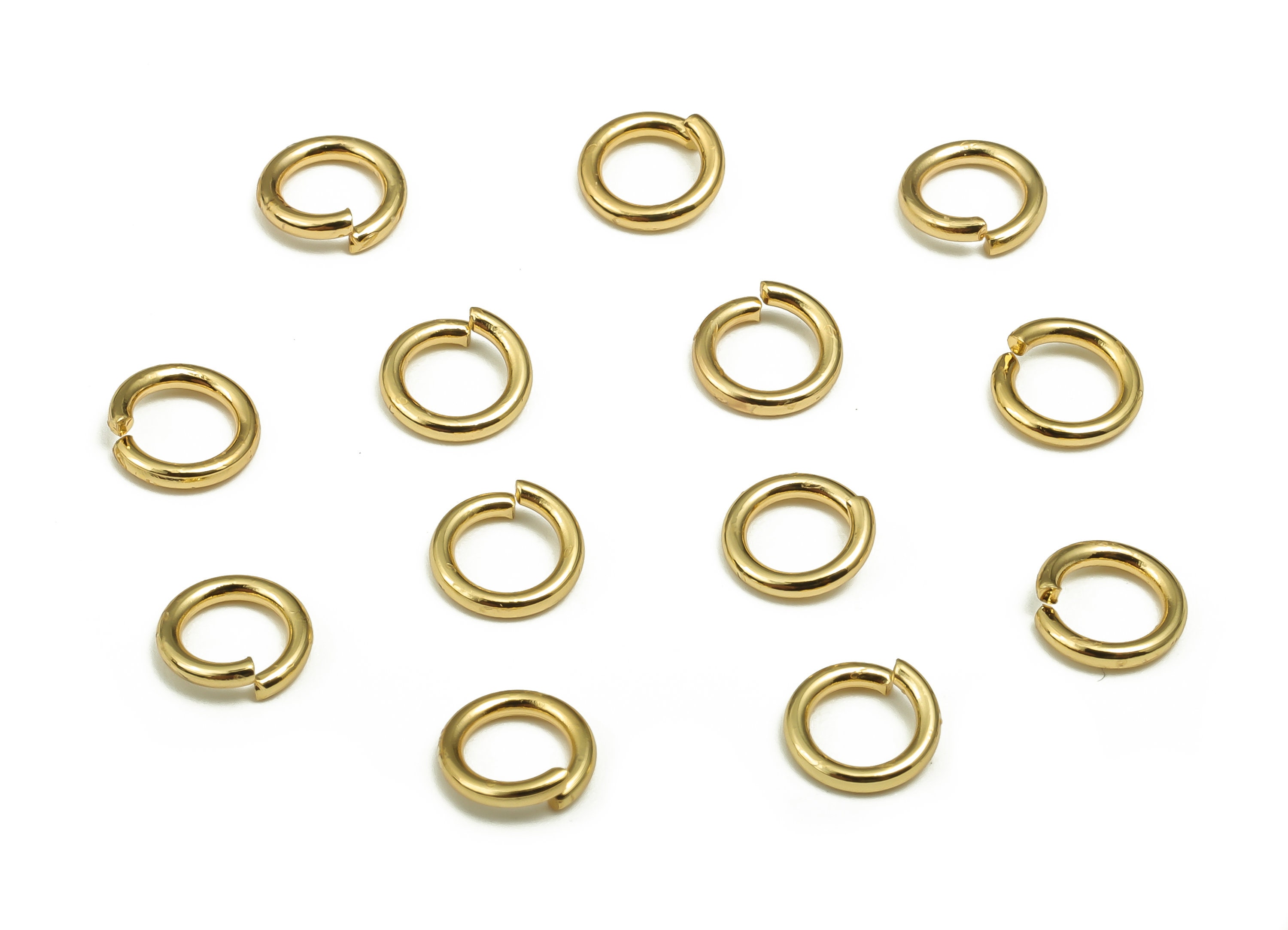Brass Closed Jump Rings - 18K Real Gold Plated Jump Ring - Round Wire ...