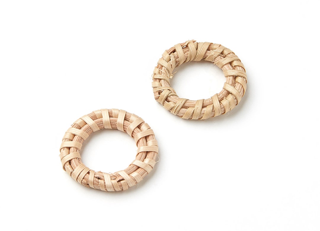 Handwoven Rattan Earrings Round Shaped Rattan Pendant - Etsy