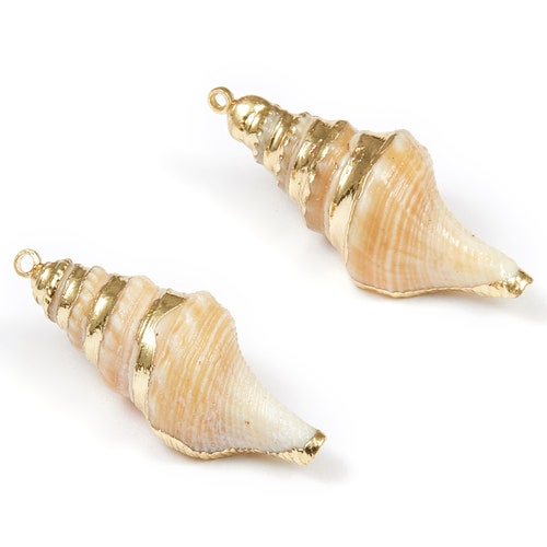 Whelk Seashell Charms Whelk Shell Pendant Natural Seashell | Etsy