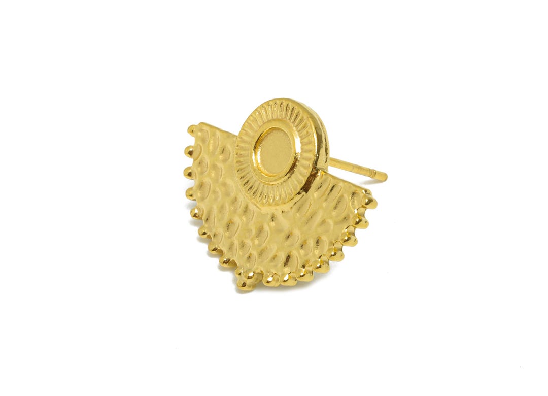 Steel Fan Stud Earring - Steel Hammered Fan Earring for DIY Bead ...