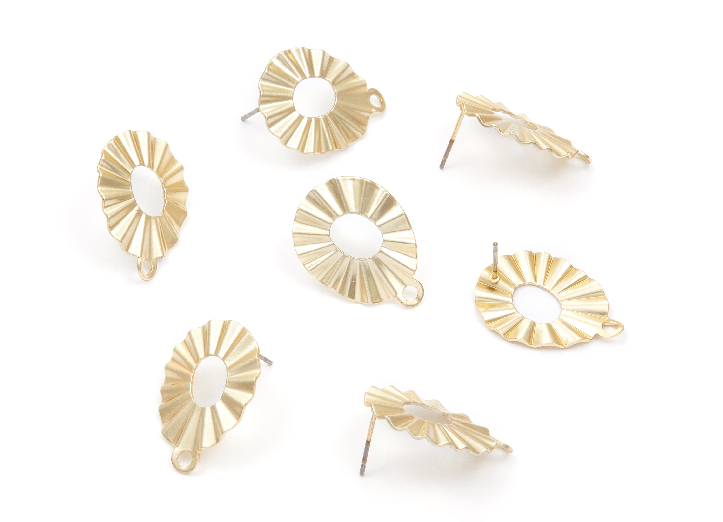 Iron Earring Stud Gold Tone Plated Oval Shaped Earring - Etsy