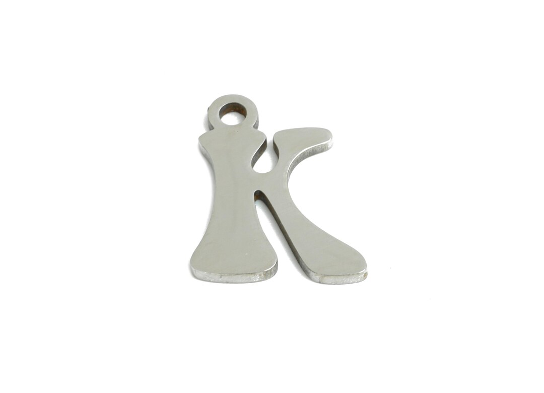 Steel Letter K Charms - Personalized Initial Pendant for Bracelet ...