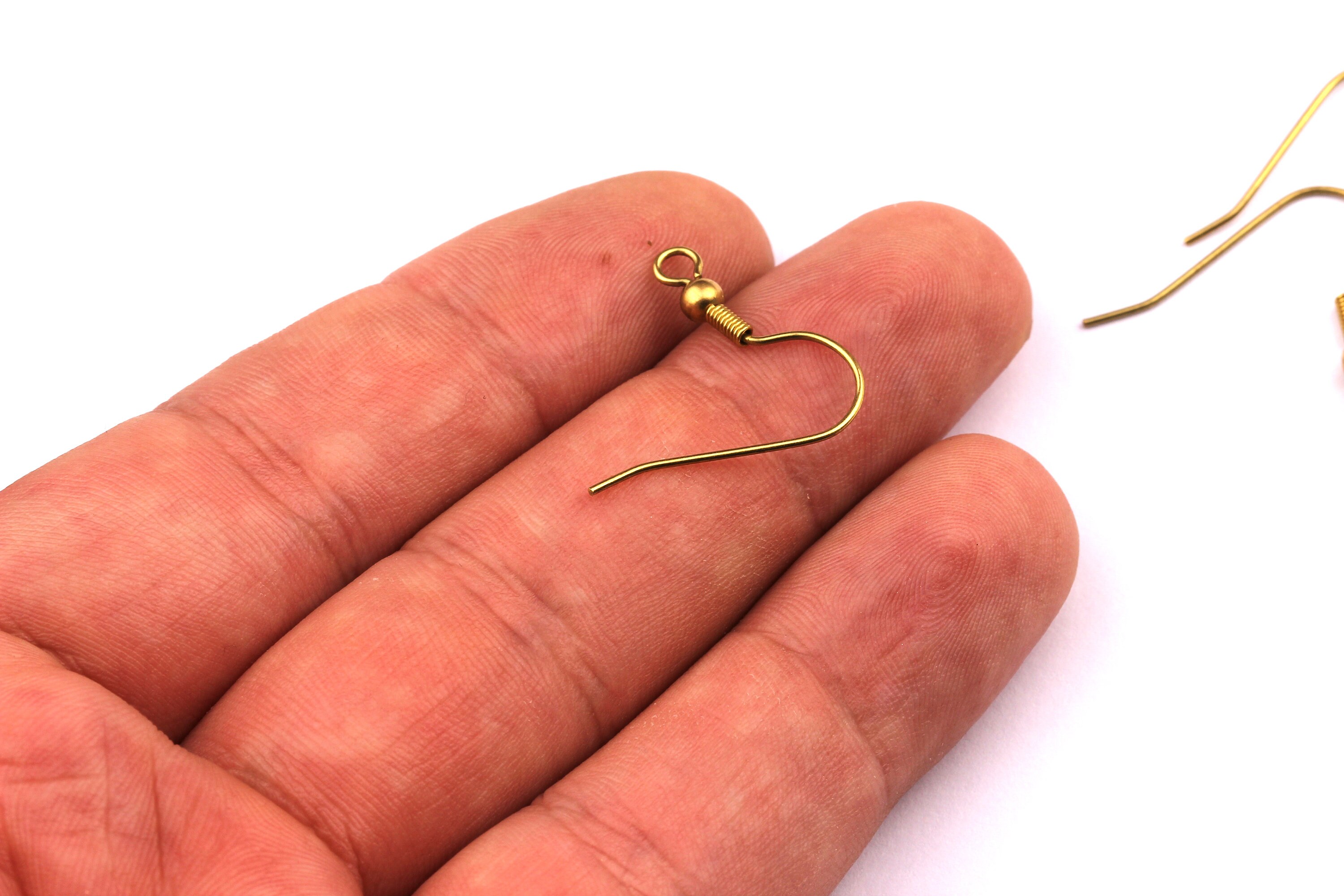 Brass Earring Hook Raw Brass Ear Wires Earring Findings - Etsy