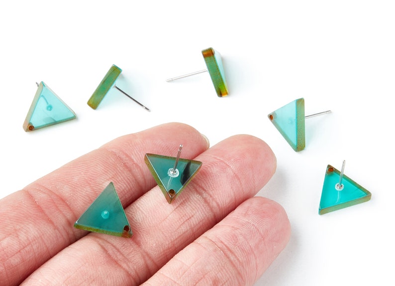 Acrylic Earring Stud - Stainless Steel Stud - 1 Hole - Triangle Shaped ...