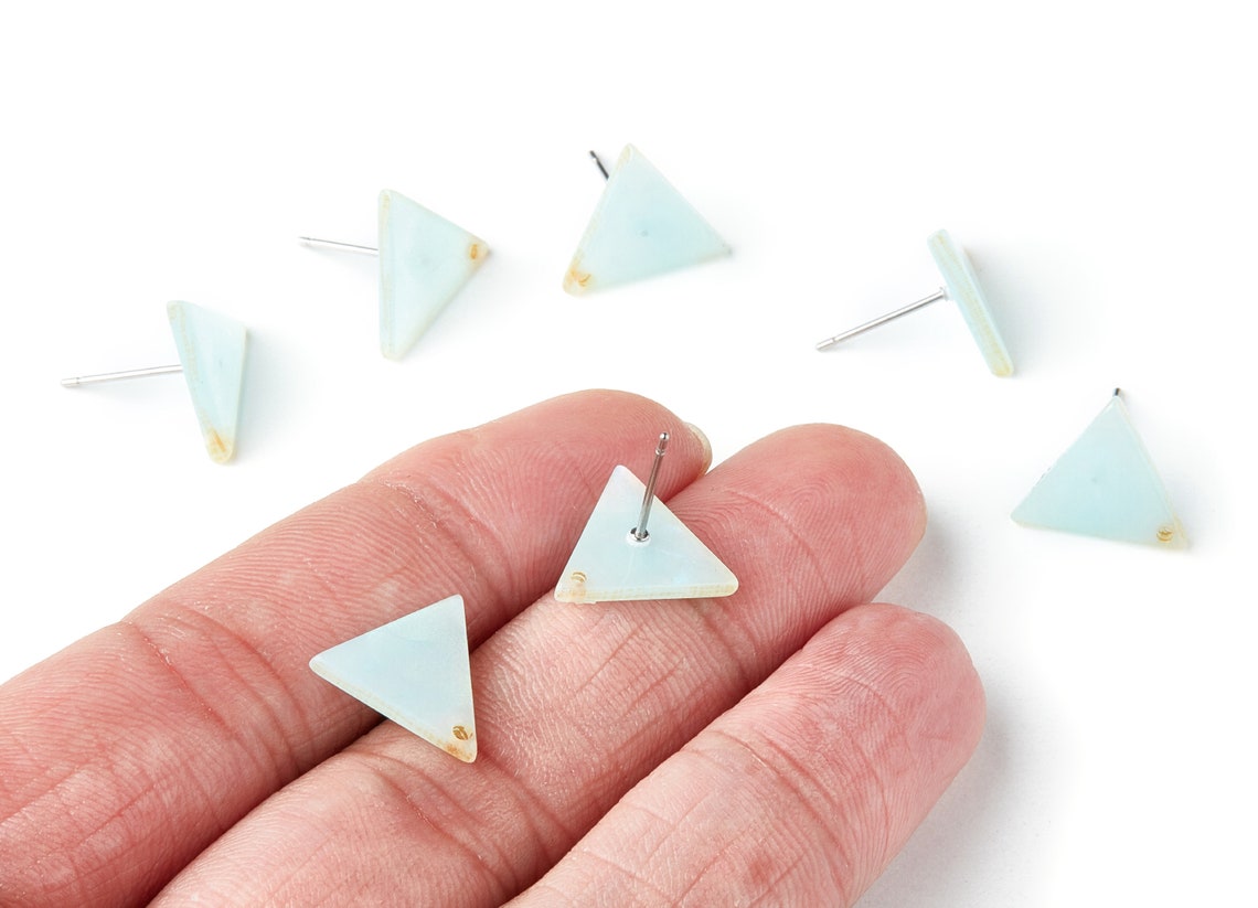 Acrylic Earring Stud - Stainless Steel Stud - 1 Hole - Triangle Shaped ...