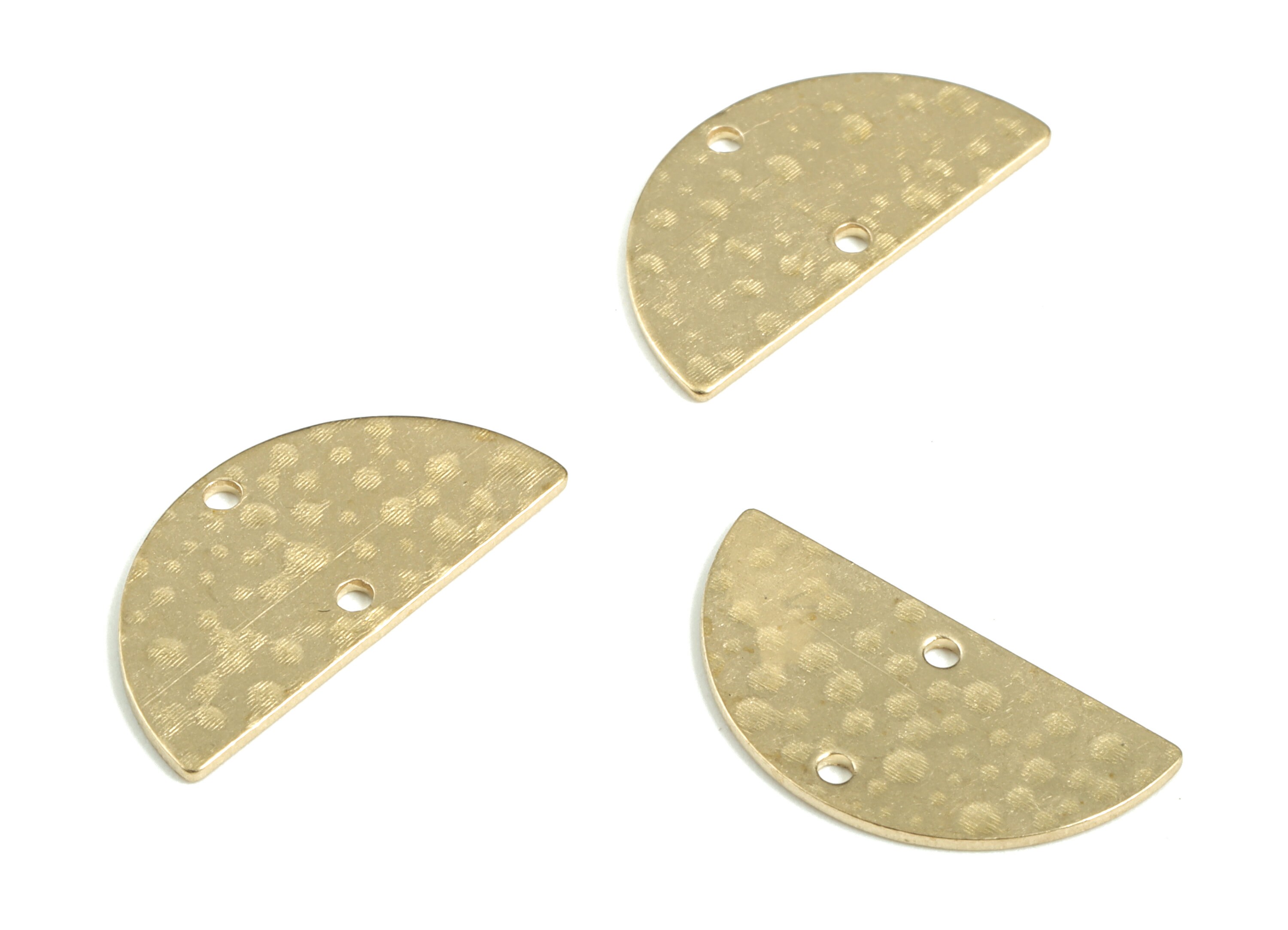 Brass Hammered Half Moon Connector - Raw Brass Semi Circle Earring ...
