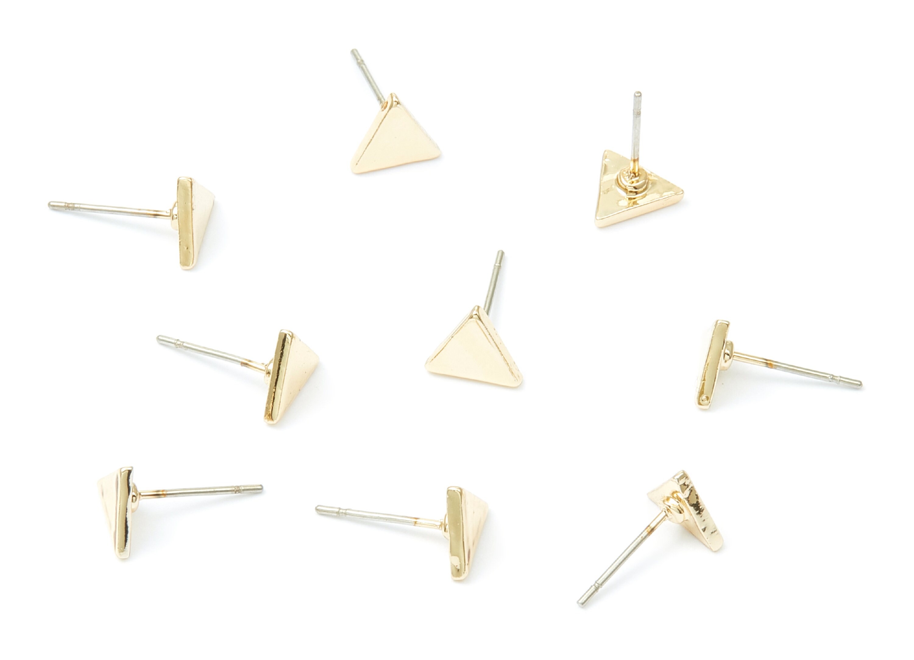 Triangle Earring Stud - Zinc Alloy Stud - Gold Tone Plated - Stainless ...