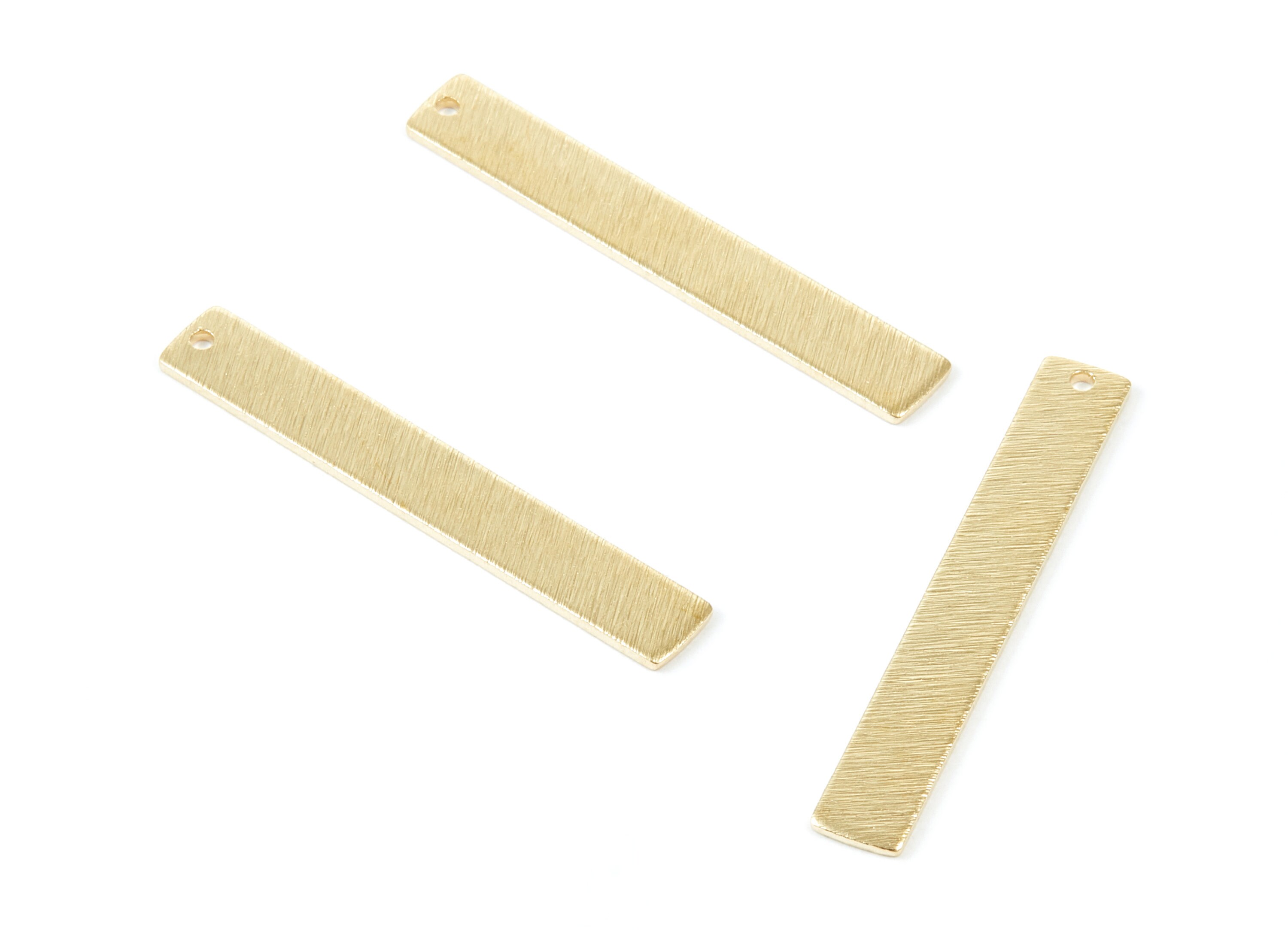 Brass Strip Shaped Charms Raw Brass Textured Strip Shaped | Etsy