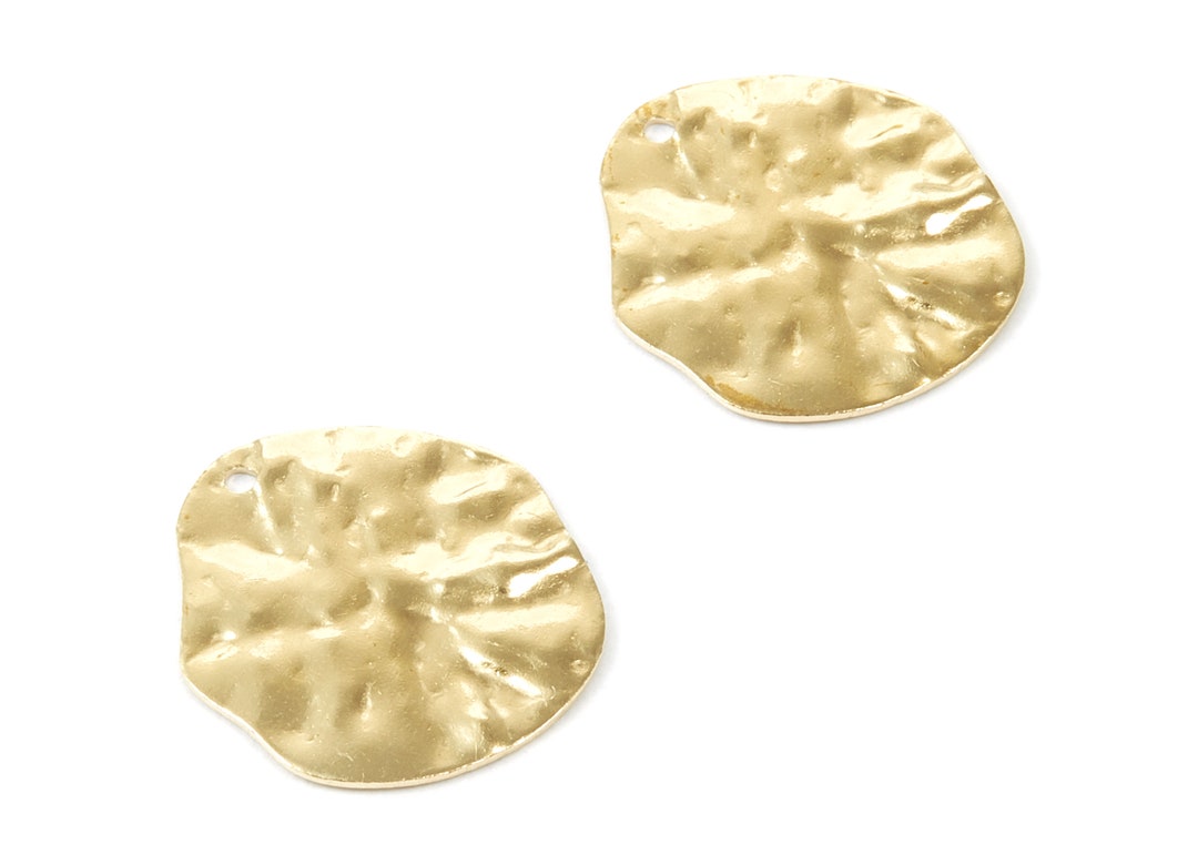 Brass Wavy Disc Charms Wavy Disc Raw Brass Pendant Earring Findings ...
