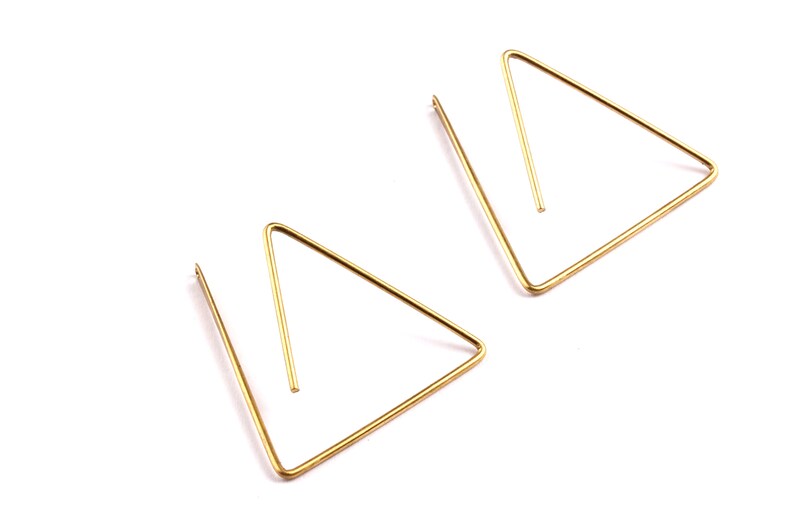 Brass Earring Wire - Raw Brass Triangle Ear Wire - Earring Findings ...