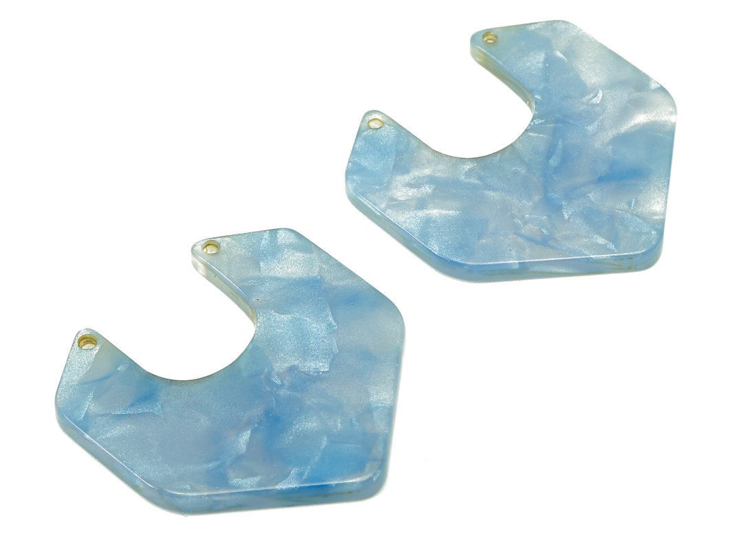 Acrylic Geometry Connector - Blue Irregular Charms - 2 Holes - Geometry ...