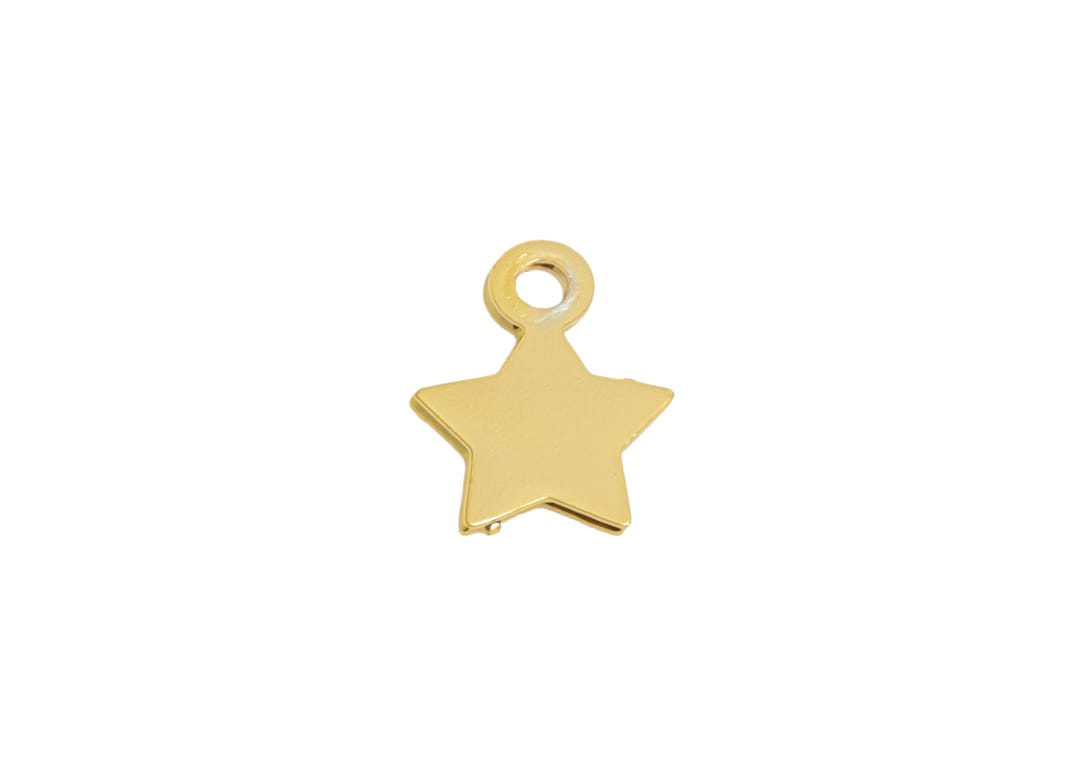 Gold Brass Star Tag - Extender Chain Ends - Bracelet Chain Ends Tags ...