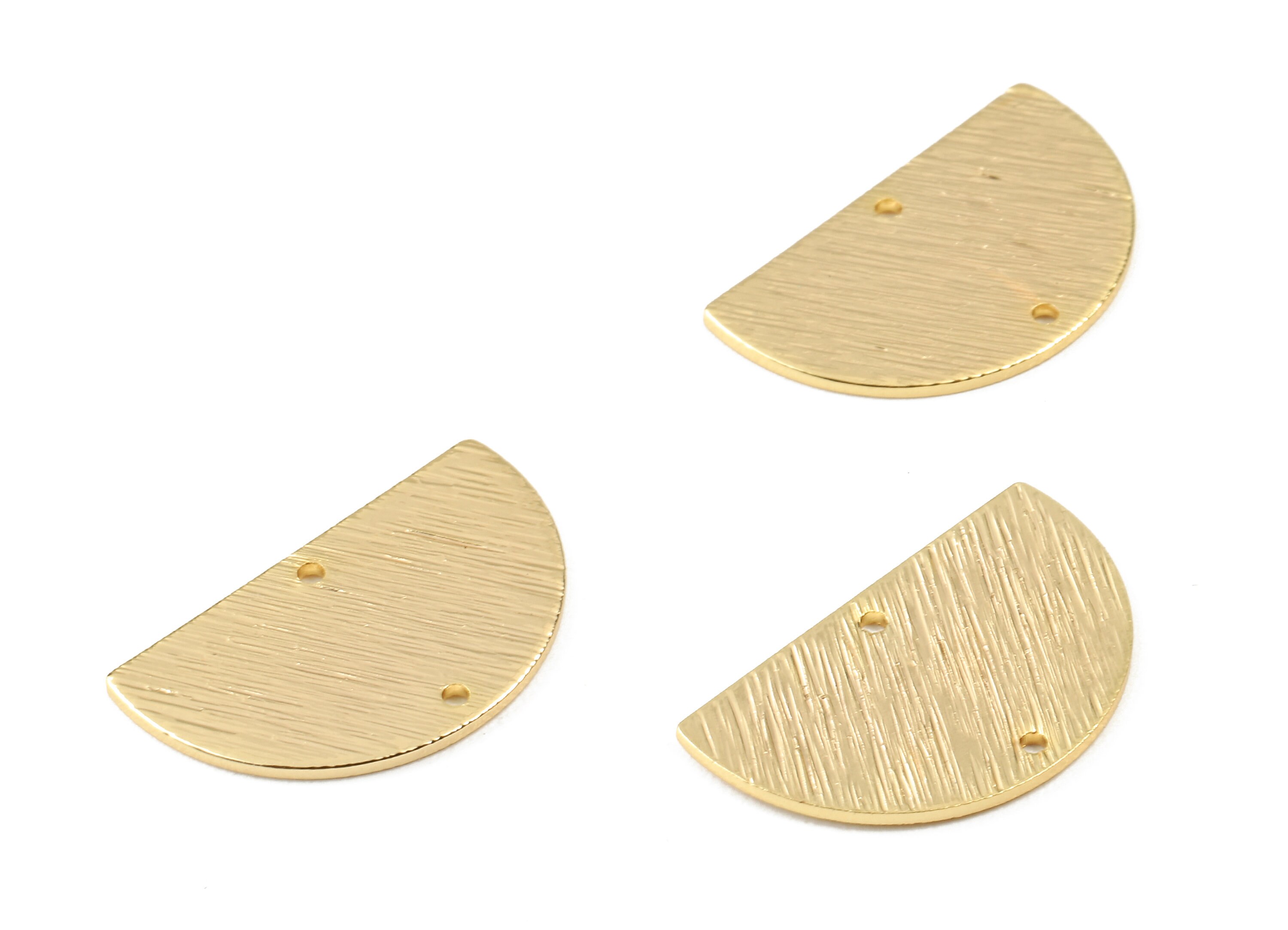 Brass Half Moon Connectors Brass Textured Semicircle - Etsy