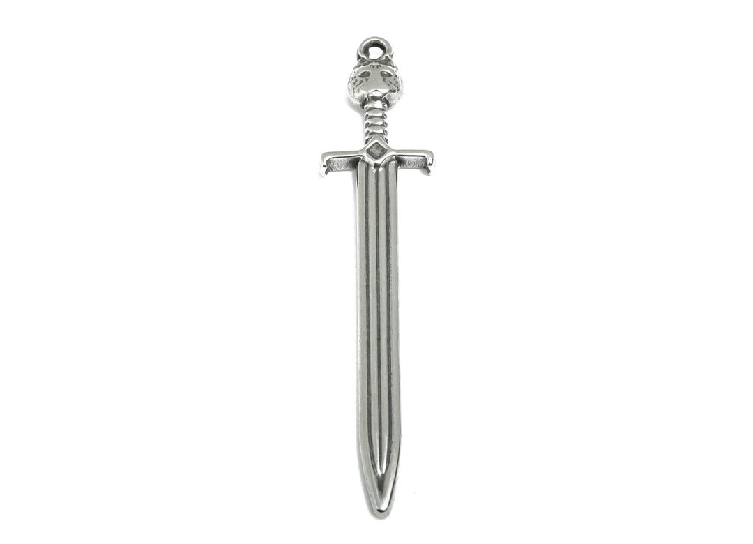 Steel Sword Pendant - Steel Medieval Sword Charm - Gothic Dagger ...