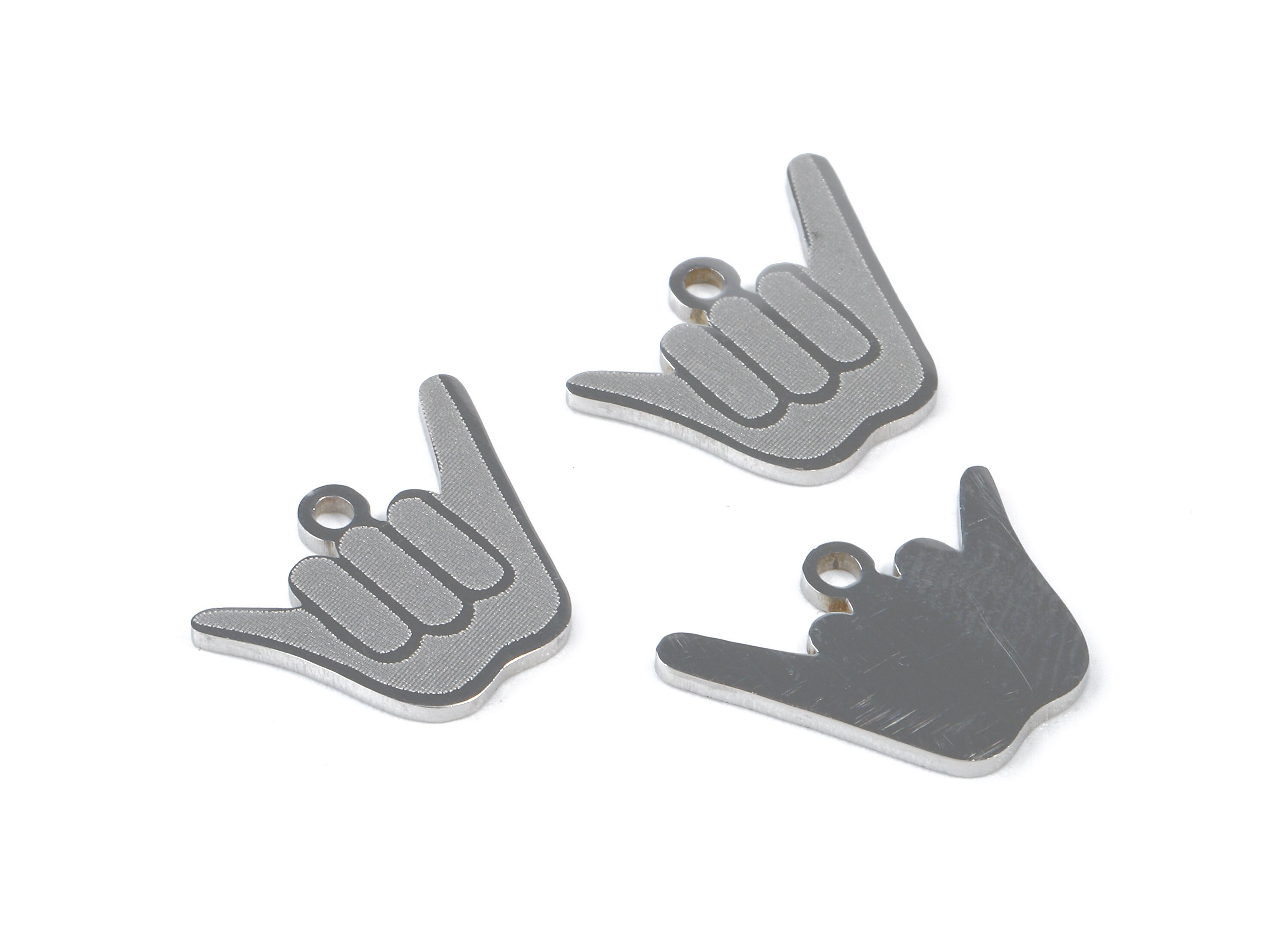 Stainless Steel Hand Sign Charms Hang Loose Charms Hand - Etsy