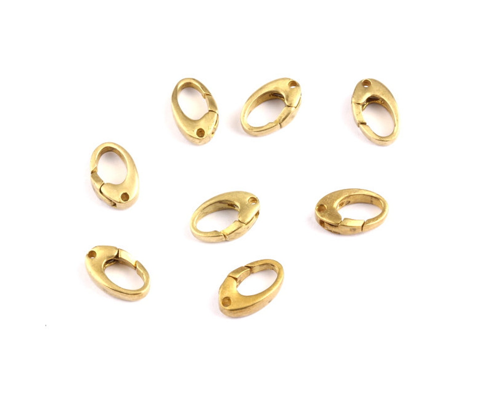 Brass Parrot Claps Raw Brass Lobster Claw Claps Oval | Etsy