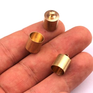 Brass Tassel End Caps - Raw Brass Barrel End - Cord End Caps - Cord ...