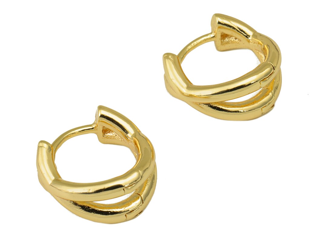 Brass Hoop Earring Clasp - Brass Round Hoop Clasp -circle Huggie Hoop ...